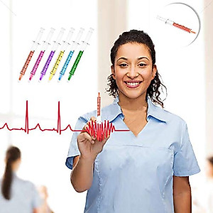 SunAngel 4 Syringe Pens + 6 Pill Pens + 6 Syringe Highlighters Fluorescent Needle Watercolor Pen (16 PCS)