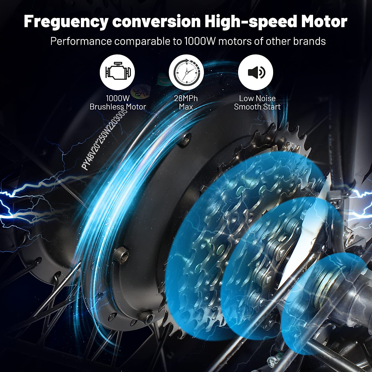 BLUMEMO Electric Bike for Adults 1000W, Removable 48V/17.5AH Battery E-Bike, Max 31Mph,Fat Tire Electric Bicycle 26" 4.0 for Trail Riding/Excursion/Commute 21-Speed Shifting UL and GCC Certified