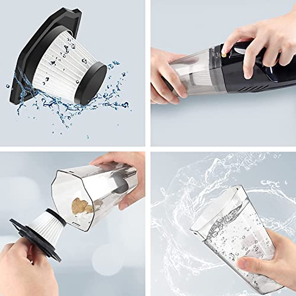 Car Vacuum Cleaner, Wet & Dry Use with LED Light and 15ft Power Cord, Handheld Vacuum Cleaner High Power 8000Pa/120W/DC12V, Small Auto Accessories Kit for Interior Detailing