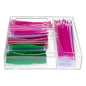 Aphbrada Acrylic Ziplock Bag Storage Organizer for Kitchen Drawer, Food Storage Bag Organizer Holders Compatible with Ziploc, Glad, Hefty, Gallon, Quart, Sandwich & Snack Variety Size Bag (Clear)