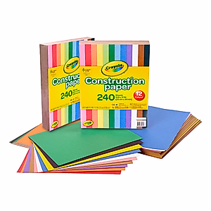 Crayola Construction Paper, 240 Count, Bulk School Supplies For Kids, 2-Pack School Paper