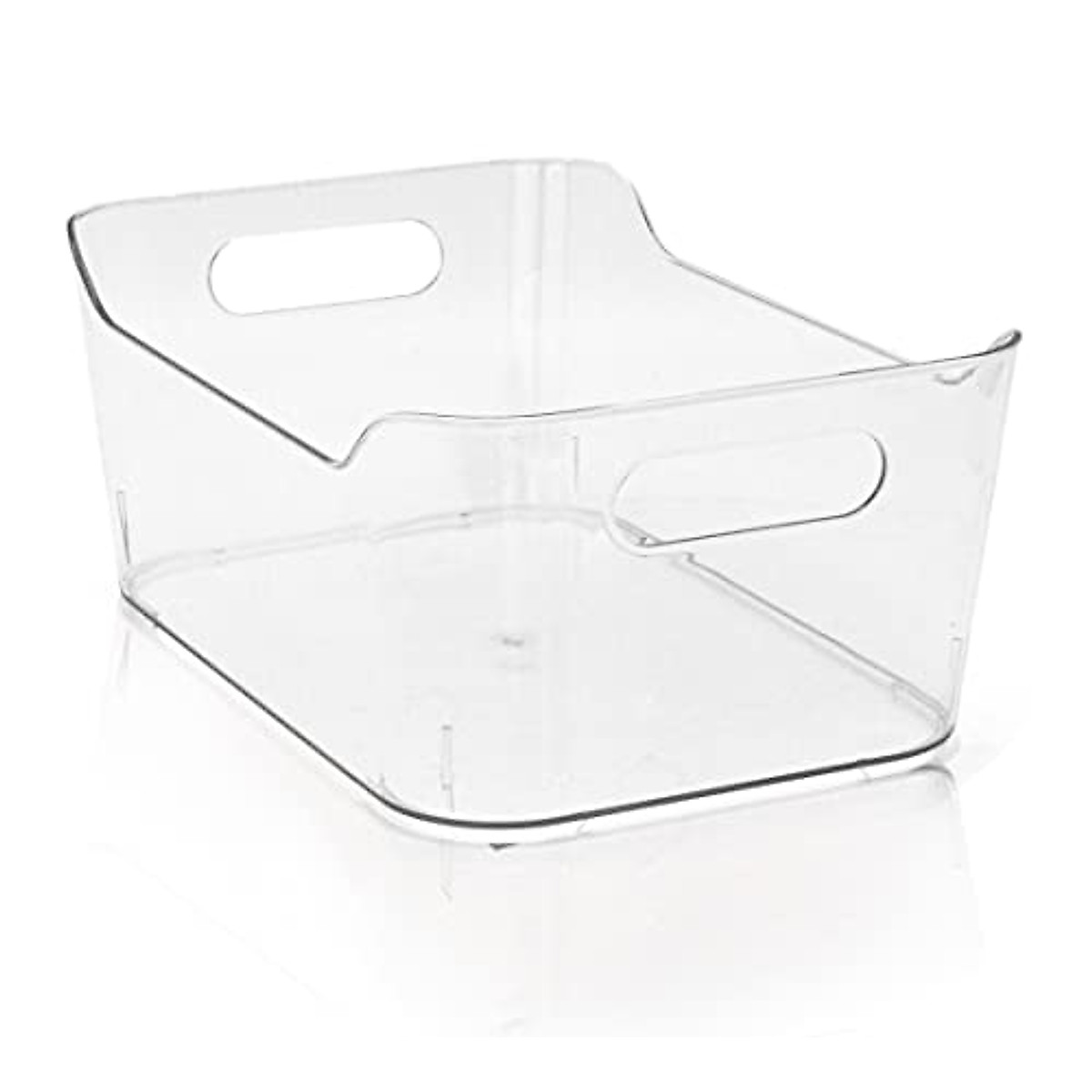 Brookstone BKH6253, Large Clear Plastic Storage Bin, Closet and Accessories Organizer, Kitchen/Pantry/Refrigerator & Freezer Food Container, Under Sink Cleaning Supplies Basket [BPA Free], Acrylic