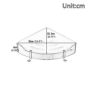 Corner Shower Caddy, Wall-Mounted Bathroom Corner Shelf with 2 Hook, Polished Chrome