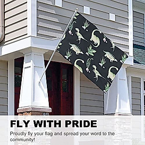 Cute Cartoon Baby Dinosaurs Flags Decorative Funny Banners for Outside House Dorm Room Parties