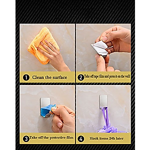 3M Sticky Metal Wall Hooks Brushed Nickle Single Curve Hook for Hanging Key Coat Clothes, Bathroom Kitchen Garage 12 Pack