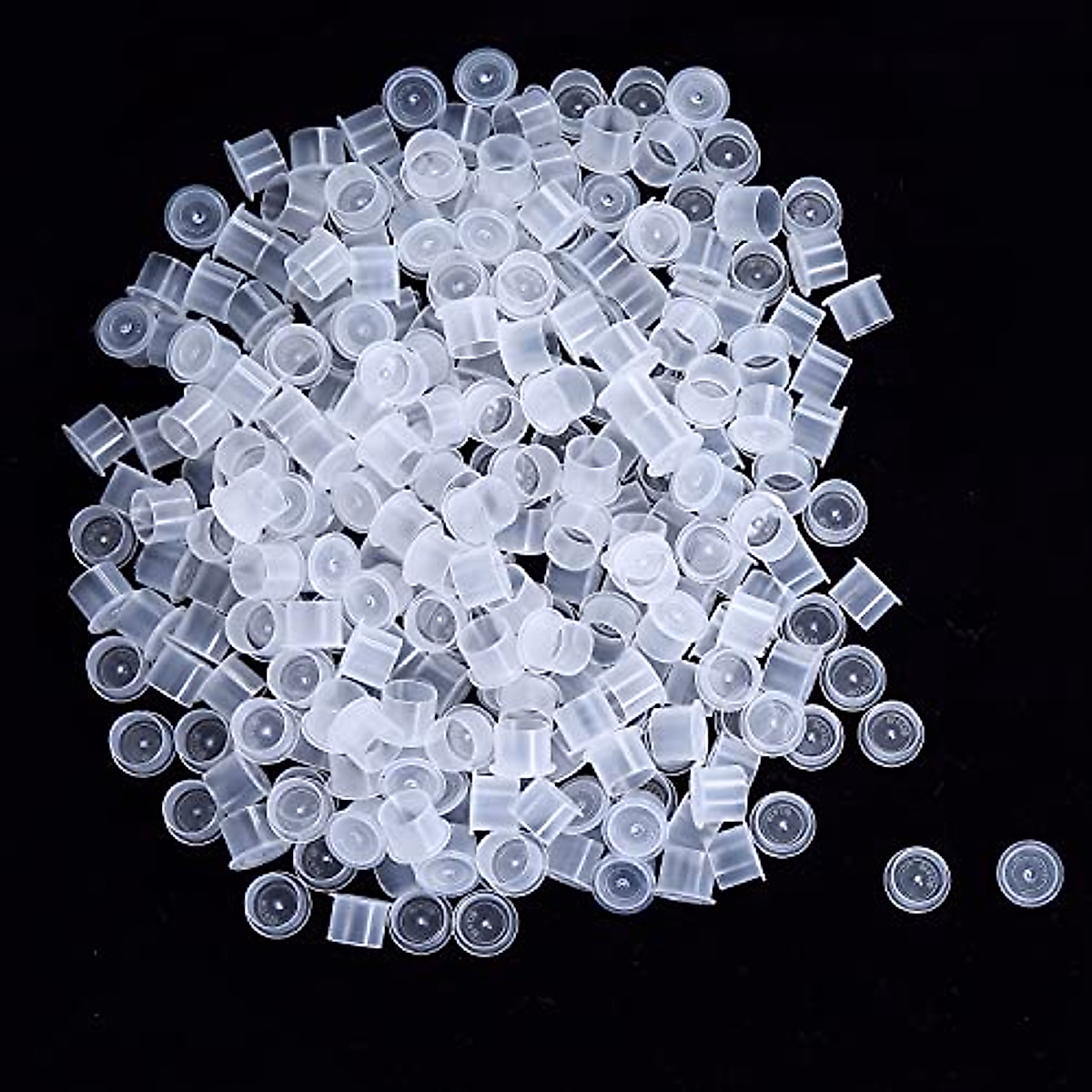 300pcs Ink Caps with Base Tattoo Ink Cups White Mixed #11 Small #14 Medium #17 Large Pigment Caps for Tattoo Permanent Makeup Container Cap Tattoo Accessory Tattoo Supplies Tattoo Kits