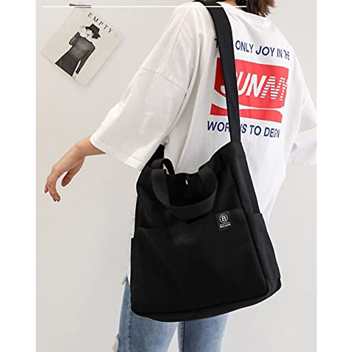 Women Crossbody Bags Large Size Tote Canvas Purse Casual Hobo Bags Shoulder Handmade Bags
