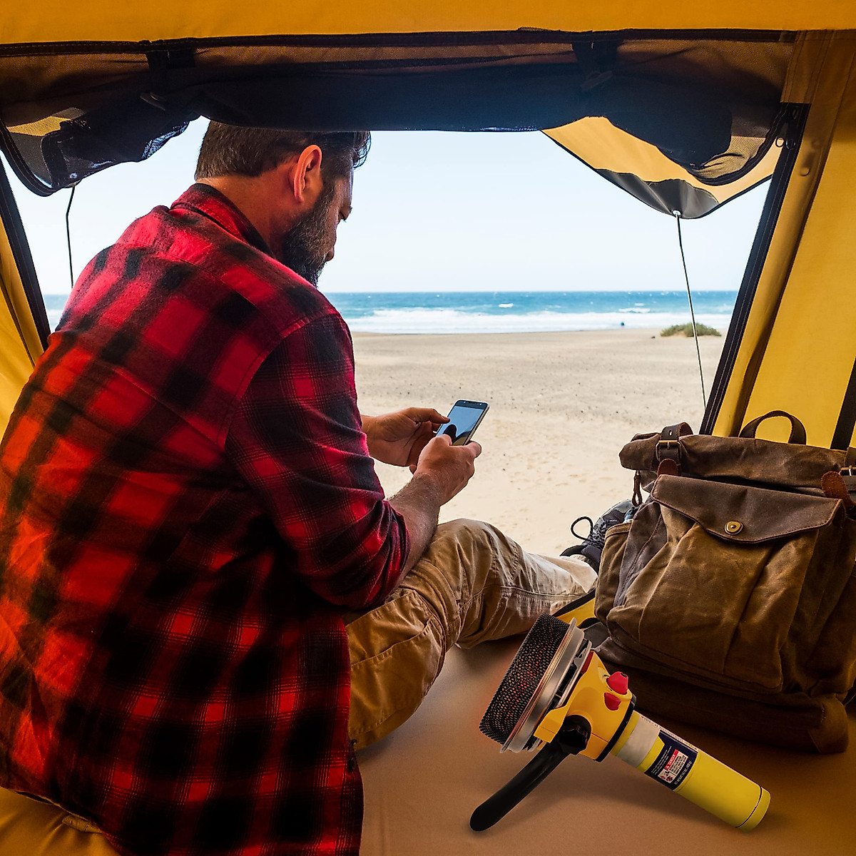 Redline Canyon Tabletop Propane Heater Camping Warmer with Temp Control - 1lb Propane Tank Heater for Outdoors