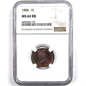 1904 Indian Head Cent MS 64 RB NGC Penny 1c Uncirculated SKU:I3092