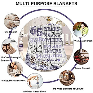 65th Birthday Gifts for Women, Gifts for 65 Year Old Womens Blanket, 65th Birthday Decorations Gifts Ideas for Her Wife Sister Mom Grandmother Friends, Cozy Soft Flannel Throw Blanket 50 X 60 in