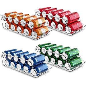 Utopia Kitchen Can Organizer For Pantry (Pack of 4) - Soda Can Organizer For Refrigerator - Can Storage Organizer Pantry, Fridge & Freezer Organization - Holds Food & Soup Can (Clear)