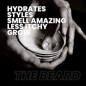 Beard Balm for Men Leave-in Conditioner Strengthen & Soften Beard with Pure Natural & Organic Ingredients - Sandal Wood Scent (2oz Beard Balm)