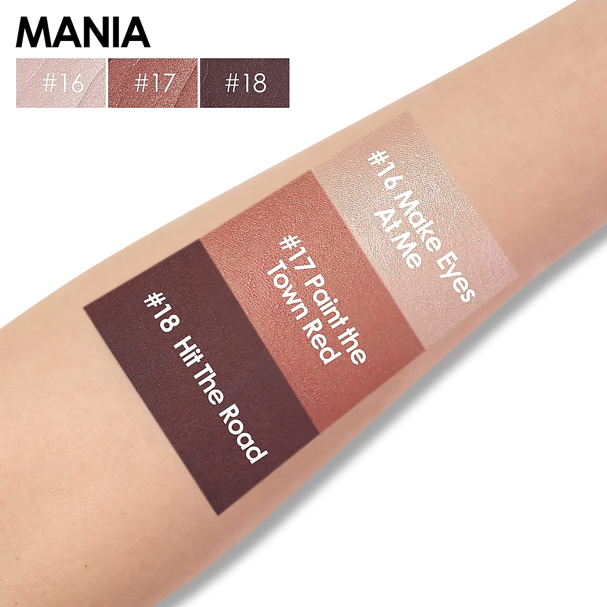 FOCALLURE 3 Pcs No Crease Eyeshadow Sticks,Shimmer & Matte Eye Shadow Crayon with Blending Brush,Smooth Cream Highlighter Pen,Long Lasting Eyeshadow Brightener Stick Makeup,Mania