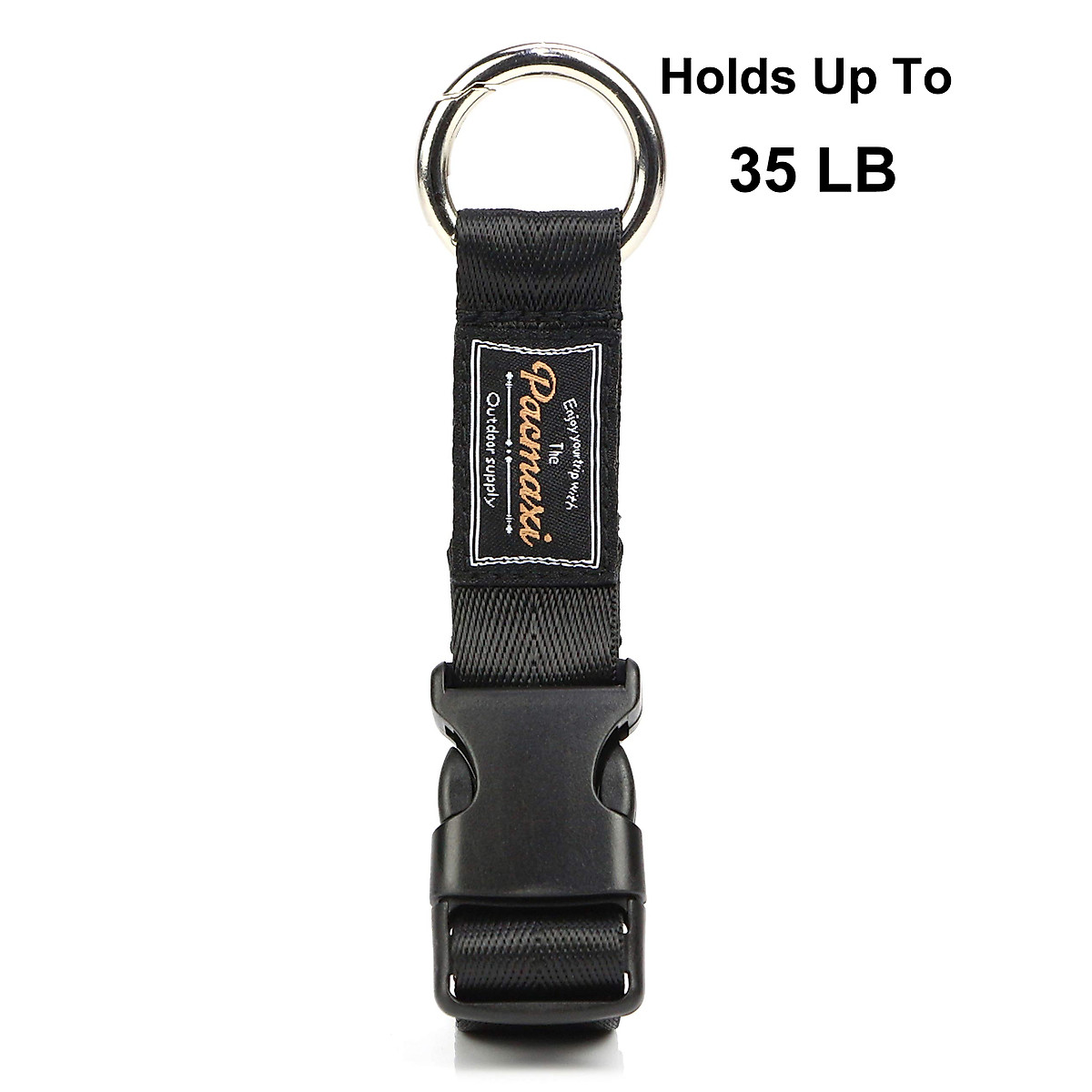 PACMAXI Round Strong Handy Hooks Clips Organizer Hanger for Walker, Rollator, Crutches, Wheelchair, Shopping Cart, 2 Pack (Black)