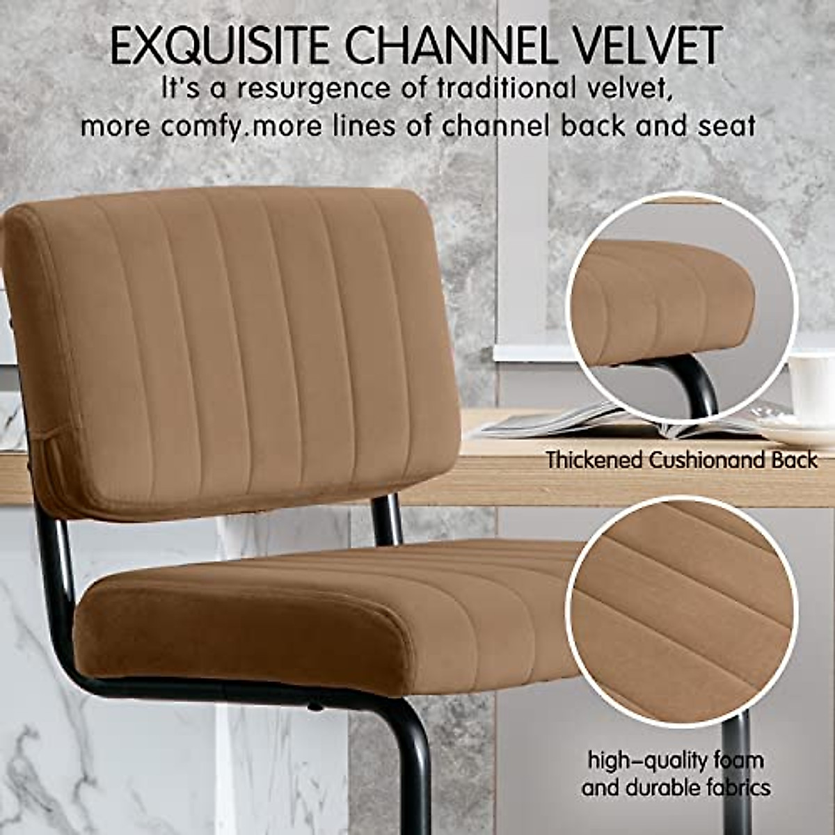 Okeysen Bar Stools Set of 2,Counter Height Bar Stools Bar Chairs,24 inch Tall Bar Stool with Back,Barstools Bar Height Set of 2,Kitchen Counter Stools Modern Velvet Bar Stools for Island Dining Party