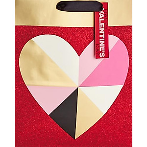 Hallmark 13" Large Valentine's Day Gift Bag with Tissue Paper (Geometric Heart)