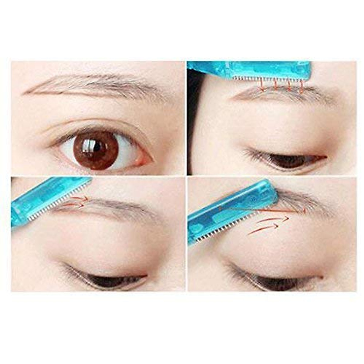 IOWANTOBWU 1PCS Eyebrow Comb & 6 PCS Eyebrow Razor Facial Hair Knife Remover Makeup Tools Trimmer Sharper Shaver Hair Remover Set