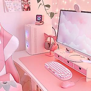 RK ROYAL KLUDGE RK838 Pink Wireless Keyboard, Retro Typewriter Keyboard BT/2.4G/Wired Mode, 75% RGB Hot Swappable Gaming Keyboard with Round Keys 10 Buttons, Pink Switch