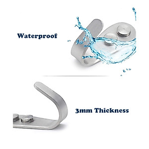 Mokife Wall Hooks Heavy Duty, 8 Pack Single Coat Hooks Stainless Steel Brushed Entrance Hooks, Small J Utility Hook for Hanging Clothes Jackets Robes Towels Hats Keys Bags Cups, Silver