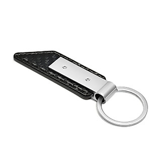 iPick Image Compatible with Honda Civic Carbon Fiber Texture Black PU Leather Strap Key Chain
