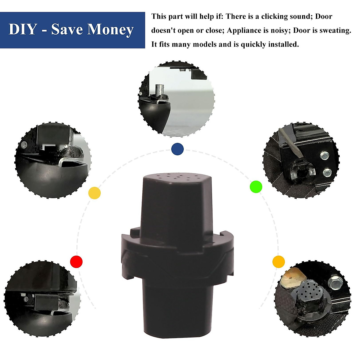 240328203 Refrigerator Door Hinge Bushing Bearing Closing Cam Replacement, Compatible Frigidaire Electrolux Kenmore Refrigerator Parts, Fit for The Bottom Door, Replaces AP3757897,1056737,PS976452