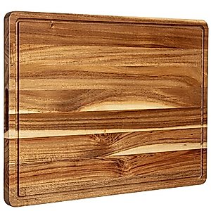 Fashionwu 60 cm Extra Large Cutting Board for Kitchen, 24 x 18 Inch Large Wooden Cutting Boards with Juice Groove, 1.2" Thick Butcher Block Cutting Board for Meat Vegetables, Large Charcuterie Board
