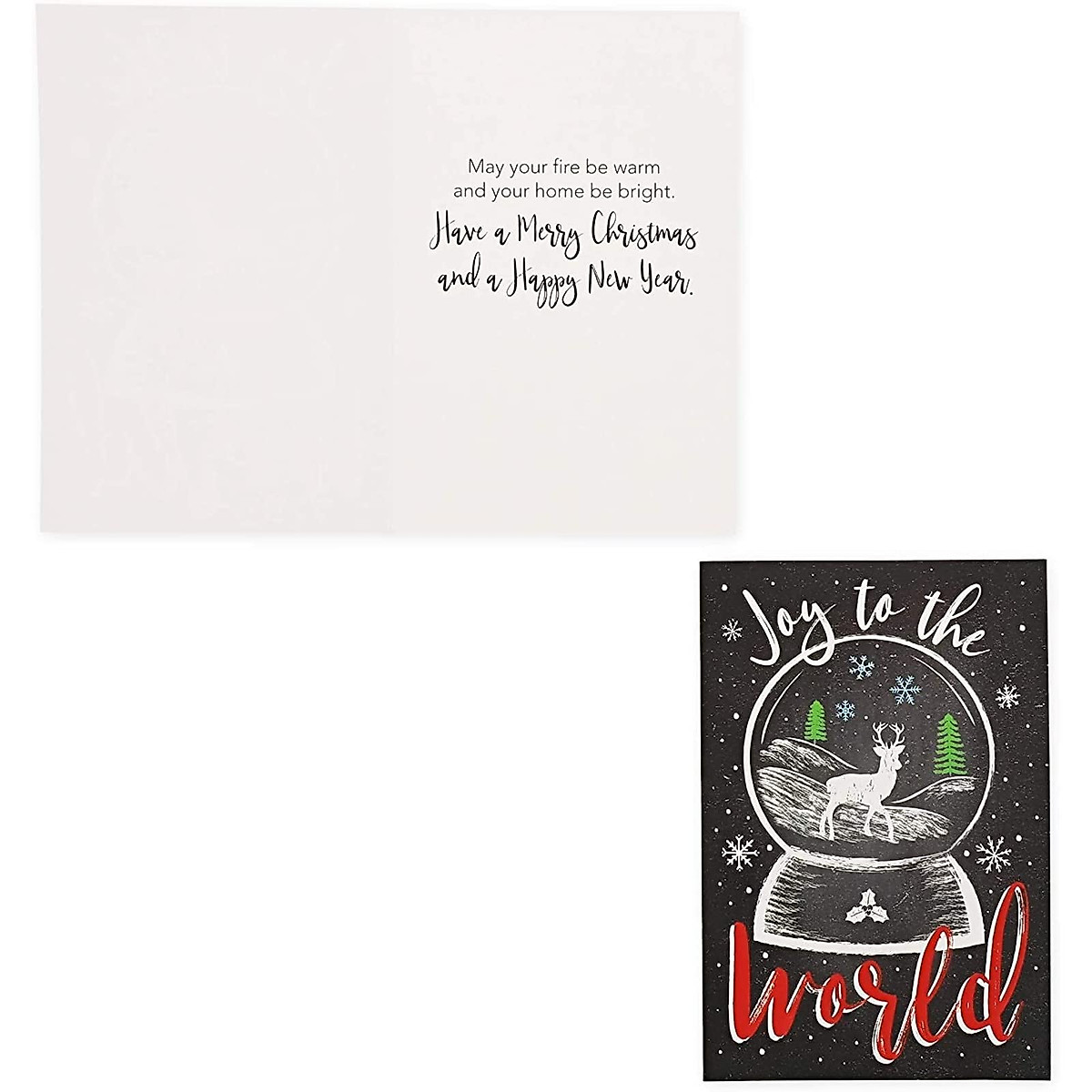 48 Pack Merry Christmas Cards with Envelopes 4x6, Festive Holiday Greeting Card for Xmas, 6 Chalkboard Designs