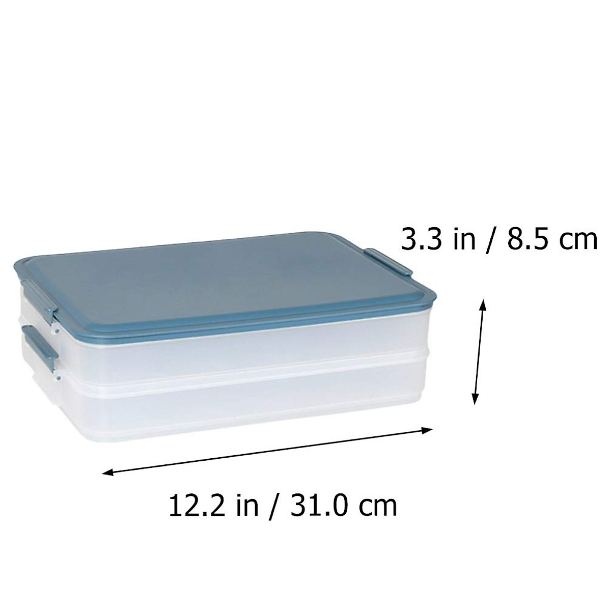 Refrigerator Food Organizer Plastic Food Storage Containers Dumpling Box Food Freezer Box Keep Fruits Vegetables Meat And More Kitche Fridge Freezer (Ink blue) Refrigerator Food Containers