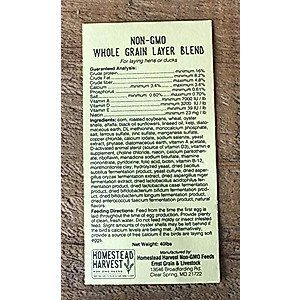 Homestead Harvest Non-GMO Whole Grain Layer Blend 16% for Laying Hens or Ducks 25lb