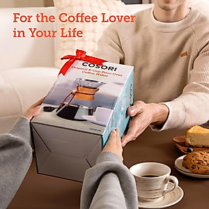 COSORI Pour Over Coffee Maker with Double-layer Stainless Steel Filter, Coffee Dripper Brewer & Glass Coffee Pot, High Heat Resistant Decanter, 34 Ounce