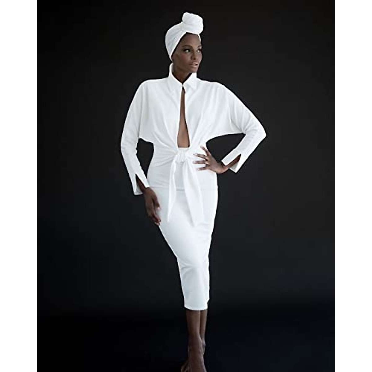 HOMELEX Head Wraps Turbans Stretch Jersey Knit Headwraps Wrap Turban Scarf Tie for Women