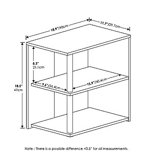 Furinno Romain 2-Tier End Table, Espresso/Black