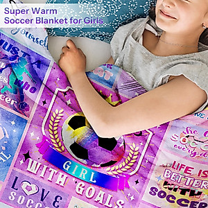 Soccer Gifts for Girls Gifts for Soccer Players Girls Soccer Blanket for Girls, Teen Girls Soccer Gifts, Soccer Lovers Gifts, Soccer Team Gifts 40"X50" Blanket, Christmas, Holiday, Thanksgiving Gifts
