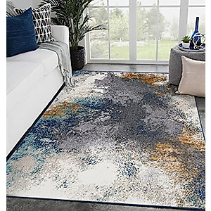 LUXE WEAVERS Rug – Modern Area Rug - 8445 Abstract Print, Blue / 8’ x 10’