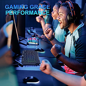 NPET K32 Wireless Gaming Keyboard RGB with Wrist Rest - Long-Lasting Rechargeable Battery - Quick and Quiet Typing - Water Resistant Backlit Wireless Keyboard for PC PS5 PS4 Xbox One Mac - Black