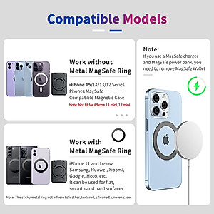 2-in-1 Mag Safe Wallet Stand, RFID Blocking Slim Hardshell 4 Credit Card & Money Pocket Magnets Magnetic Stand Wallet for Apple iPhone 15 14 13 12 Plus Max & MagSafe Case (Not for 13/12 Mini)