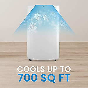 SereneLife SLPAC14.5 Portable Air Conditioner-Compact Home A/C Cooling Unit with Built-in Dehumidifier & Fan Modes, Includes Window Mount Kit (14,000 BTU), White