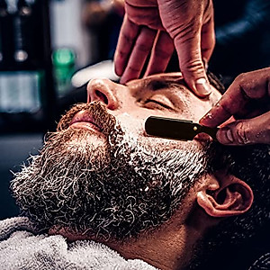 Utopia Care Professional Barber Straight Edge Razor Safety with 100-Pack Lord Blades - 100 Percent Stainless Steel (Black)