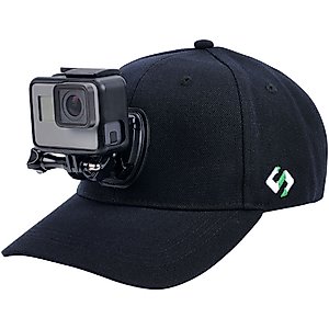 Smatree Baseball Hat with Quick Release Buckle Mount Compatible for G*Pro 13/12/11/10/9/8/7/6/5/4/3 Plus/3/2/1/DJI OSMO Action 4/3/2 Cameras, Wool Material (L 58-60cm) Black