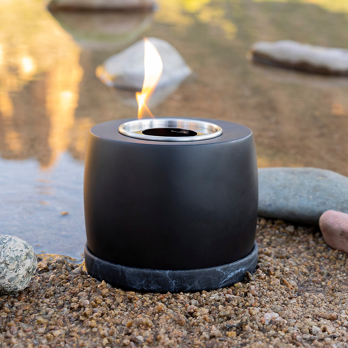 SolFlame Cement Tabletop Fire Pit, Small Fire Pit, Personal Fireplace, Mini Fire Pit, Fire Bowl