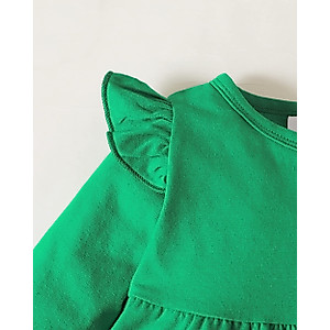 St. Patrick's Day Outfits Baby Girl Clothes 12 18 Months Long Sleeve Ruffle Top 18 months girl clothes Shamrock Print Pants Headband Winter Fall Clothing Sets Green