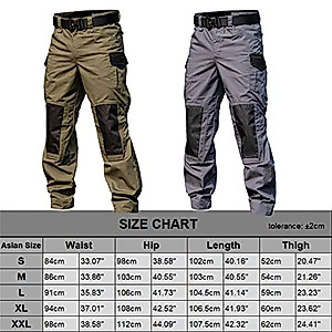 Men's Tactical Military Equipment Soldier Army Training Trouers Solid Multi Pockets Combat Pants Gray M