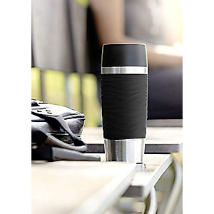 Emsa  Waves Travel Mug Thermos Mug 18/10 Stainless Steel/Black