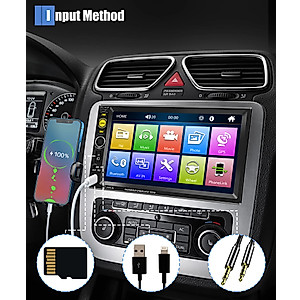 Double Din Car Stereo Car Radio with Bluetooth 7 Inch Touch Screen FM Radio Mirror Link USB 2 Din Car Audio Receiver Remote Control Steering Wheel Control Backup Camera