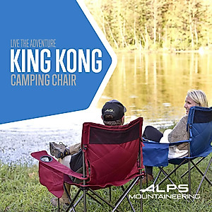 ALPS Mountaineering King Kong Camping Chairs for Adults with Mesh Cup Holders and Pockets, Built Durable and Reliable with Compact Foldable Steel Frame, Clay