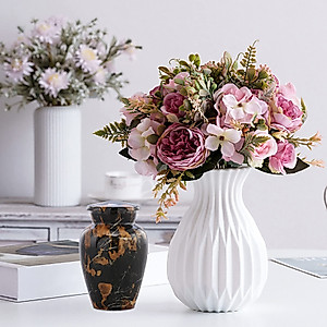 Marble Finish Metal Keepsake Urn - Mini Cremation Urn for Human or Pet Ashes - Token Urn - Sharing Memorial Urn with Velvet Bag (Dynasty Black)