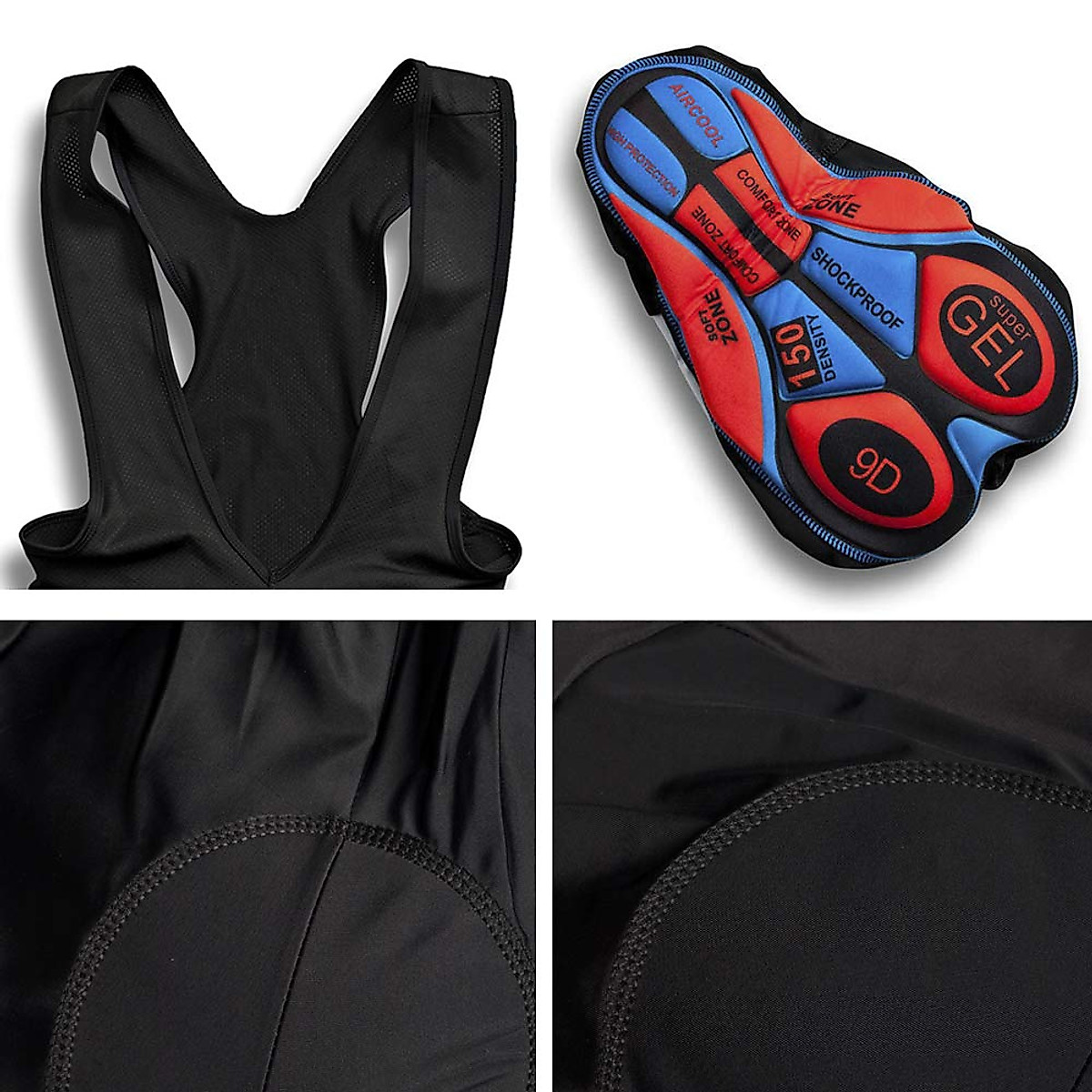 PHTXOLUE Cycling Kit Men Cycling Jersey Set Cycling Bib Shorts Bicycle Jersey Shirts Outfit Uniform Clothes (Black Blue-1, Medium)