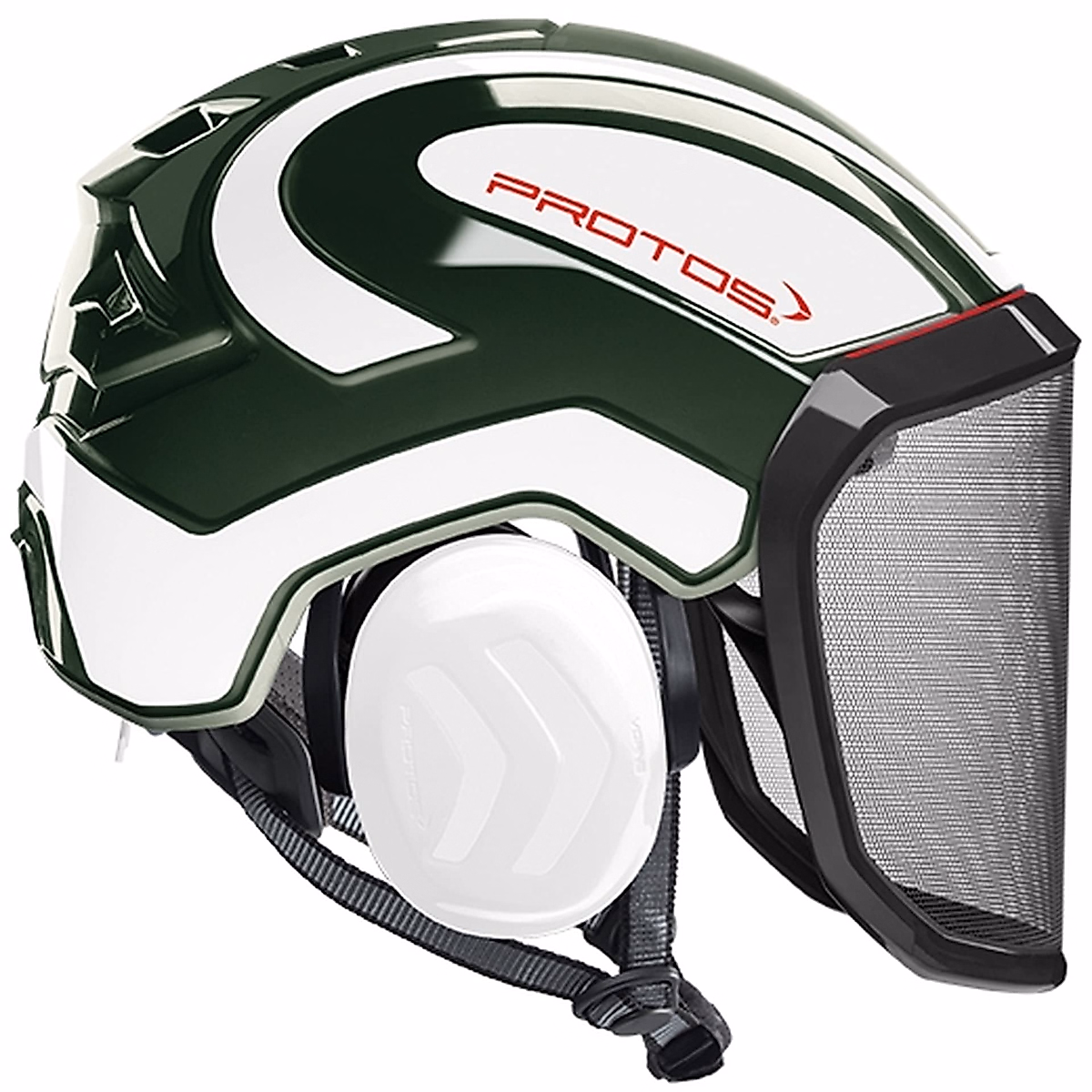 Pfanner Protos Integral Arborist Helmet - Olive and White