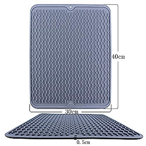 Silicone Dish Drying Mat 3PCS for Easy Clean,Heat-resistant,Eco-riendly,Multiple Usage.For Kitchen Counter or Sink,Table Insulation and Microwave Oven Oil Drainage