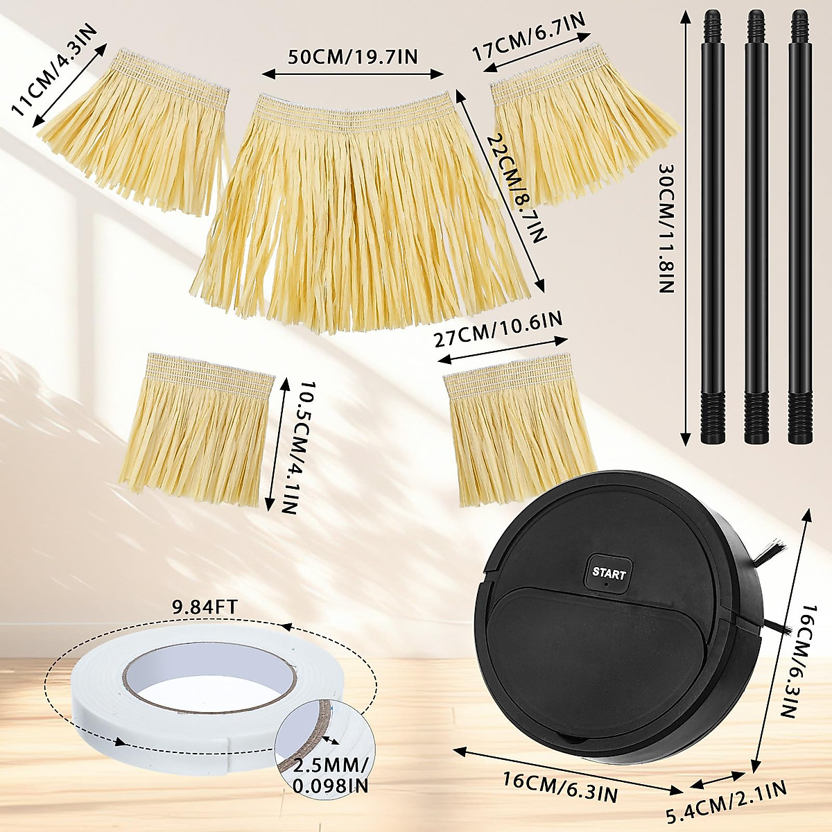 Tondiamo Halloween Floating Witch's Broom Haunted Dancing Broom Halloween Decor for Home Halloween Party Decor